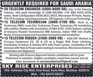 Urgent Hiring In Saudi Arabia: Telecom Engineers, Technicians, And ...