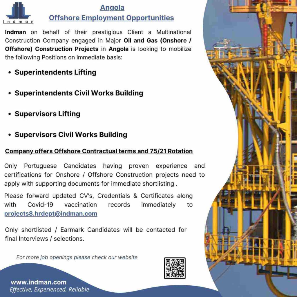ANGOLA - OFFSHORE EMPLOYMENT OPPORTUNITIES - Gulf Job Paper