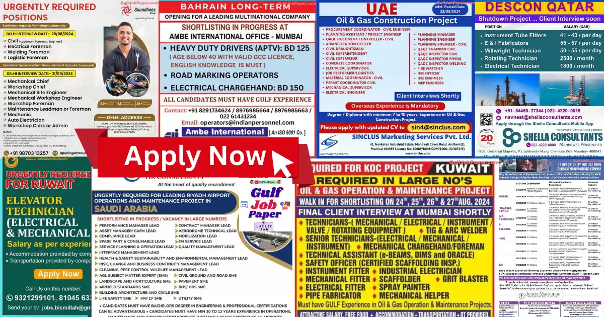 Immediate Hiring For UAE Oil And Gas Construction Jobs– Apply Now With ...